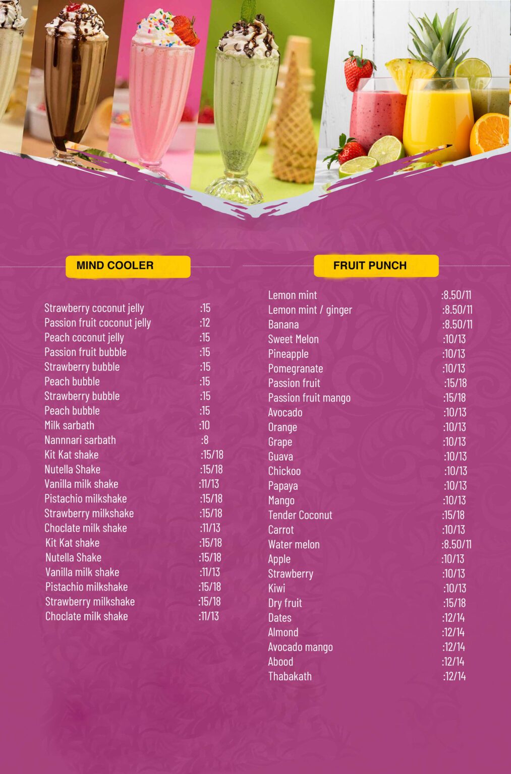 Menu – THE FOOD FACTORY OFFICIAL